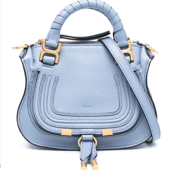 Chloe | Bags | Chloe Marcie Mini Double Carry Bag Shady Blue | Poshmark